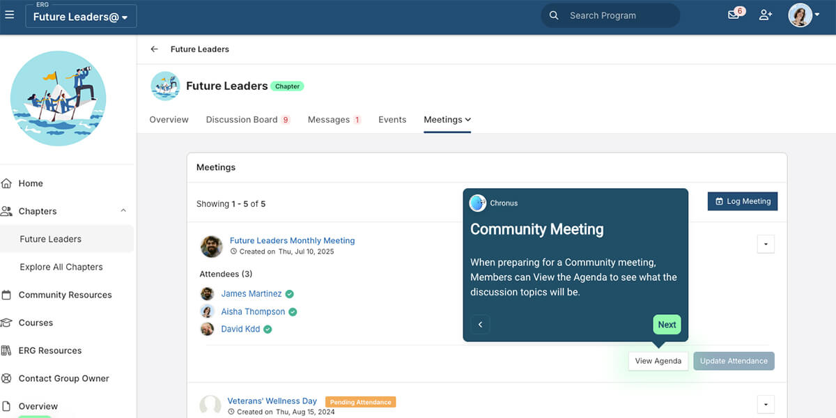 Communities Interactive Demo | Chronus